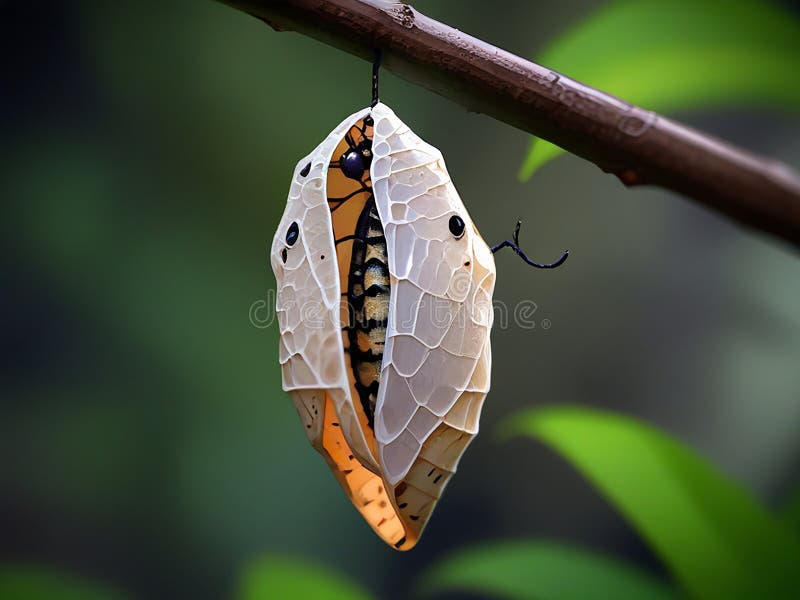 Illustration of a Butterfly First Emerging from Its Cocoon Stock ...
