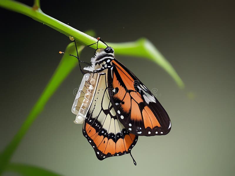 Illustration of a Butterfly First Emerging from Its Cocoon Stock ...