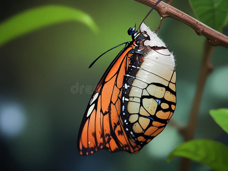 Illustration of a Butterfly First Emerging from Its Cocoon Stock ...