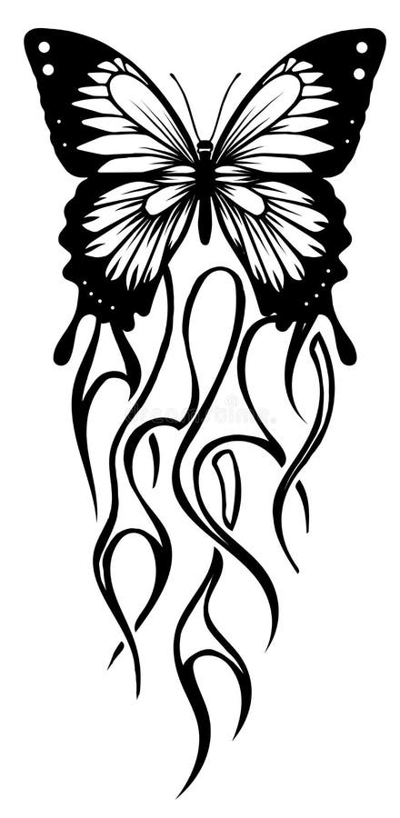 Vector Illustration of a Butterfly Made of Fire Stock Vector ...