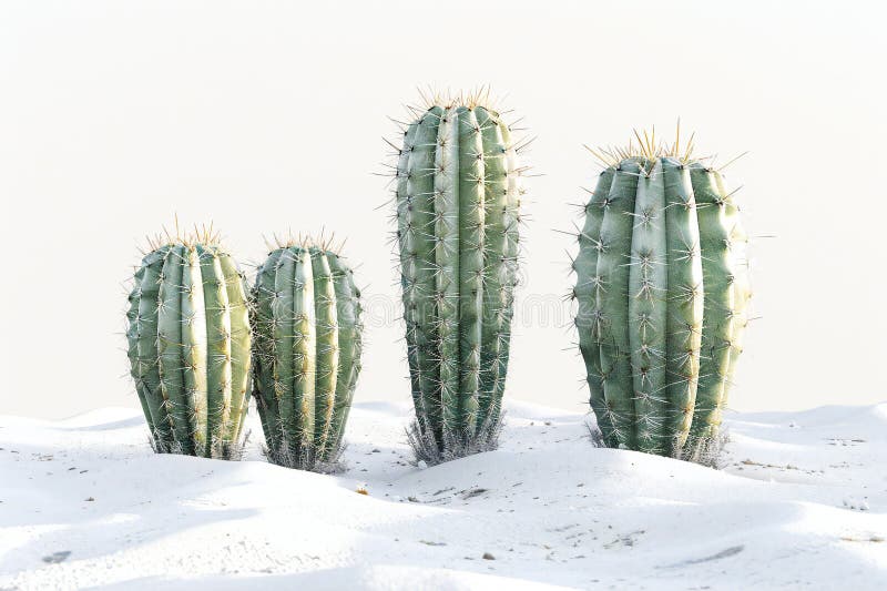Cactus, Growing in the Desert, White Background, Front View, Simple ...
