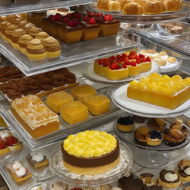 An Illustration of a Cake and Pastry Display Stock Illustration ...