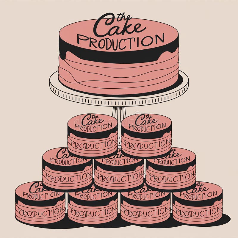 An Illustration of a Cake with the Text "the Cake Production" on Top ...
