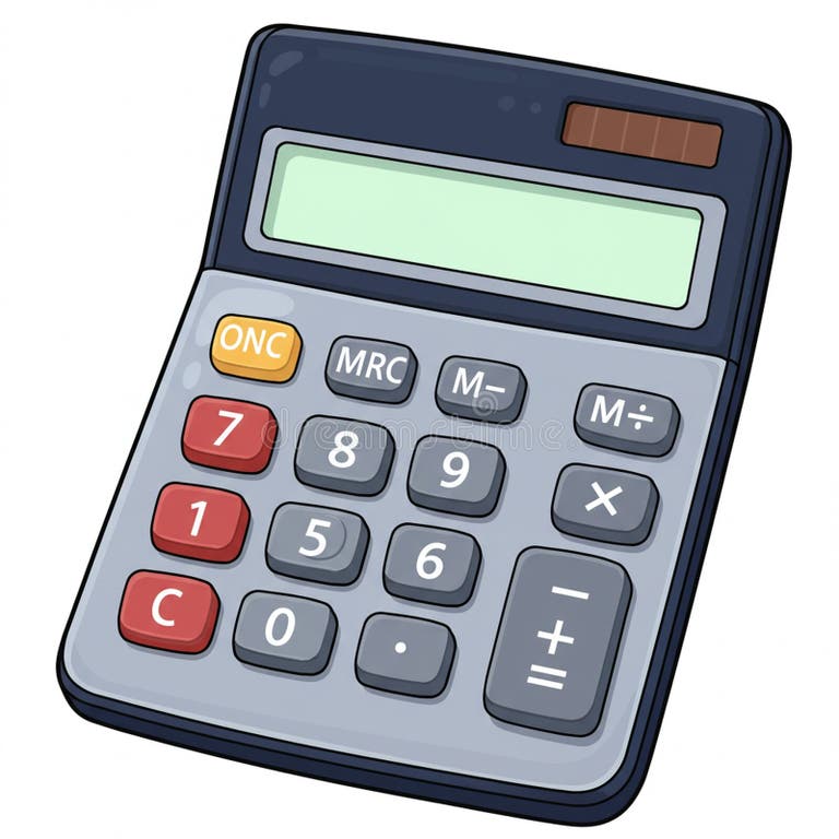 Illustration of a Calculator Featuring a Rectangular Shape with a ...