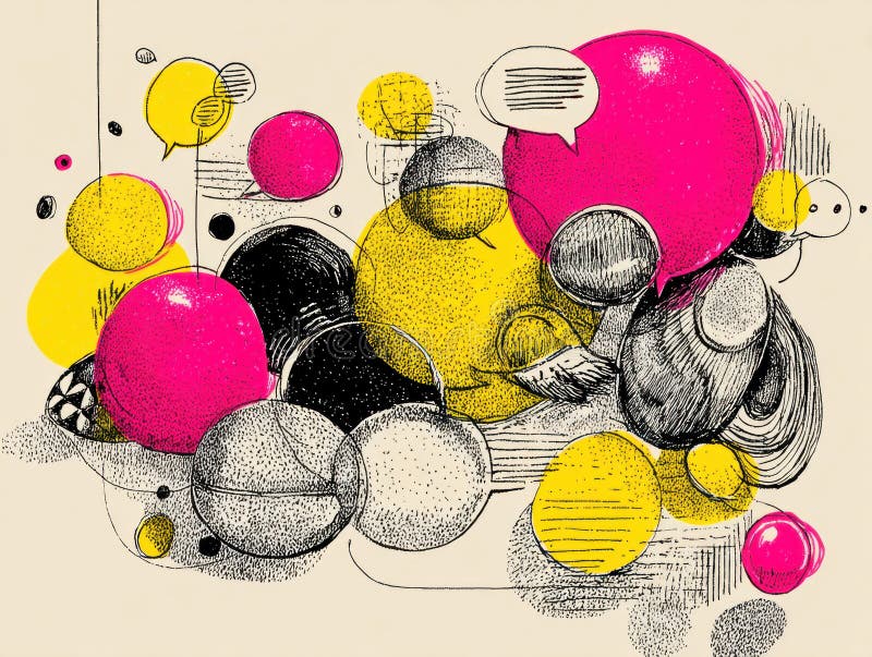 An Illustration of Call-out Bubbles for Communication Stock Photo ...