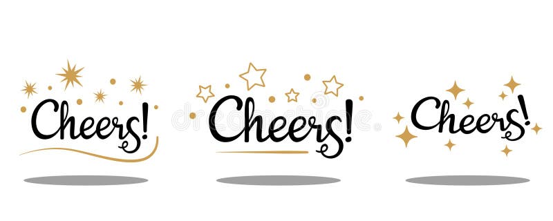 Illustration with Calligraphic Inscription Cheers Vector Element for ...