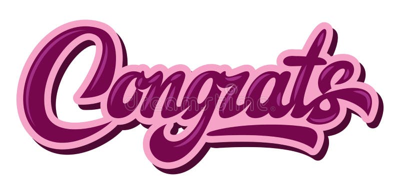 Illustration with Calligraphic Inscription. Congrats Stock Vector ...