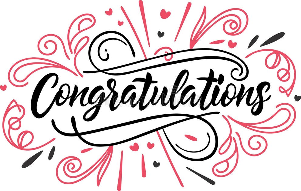 Illustration with Calligraphic Inscription Congratulations Vector ...