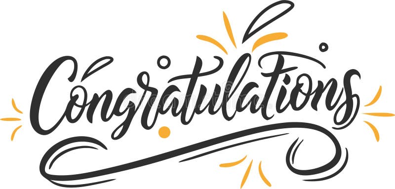 Illustration with Calligraphic Inscription Congratulations Vector ...