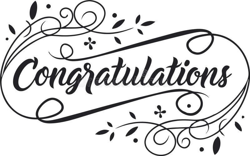 Illustration with Calligraphic Inscription Congratulations Vector ...