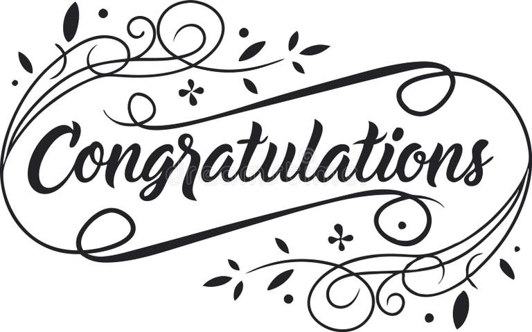 Illustration with Calligraphic Inscription Congratulations Vector ...