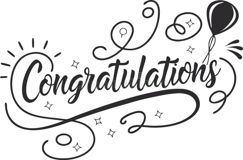 Illustration with Calligraphic Inscription Congratulations Vector ...