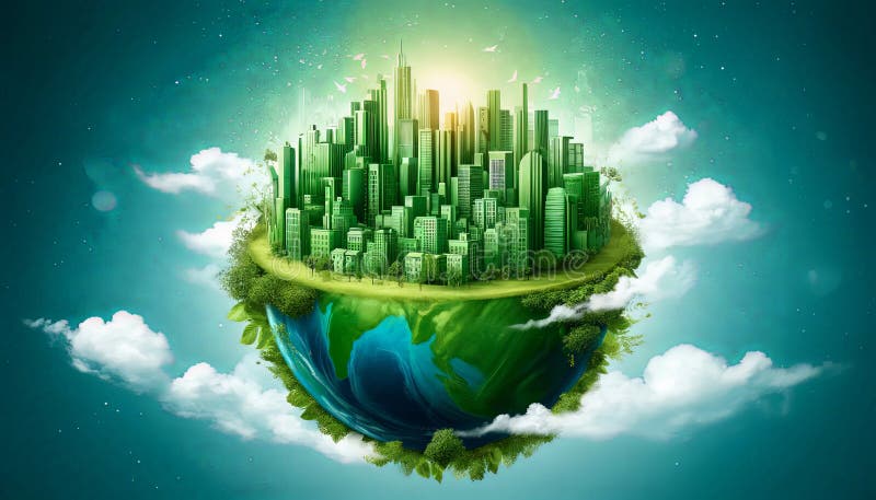 Illustration Calling To Protect Nature, the Shape Globe is Half of ...