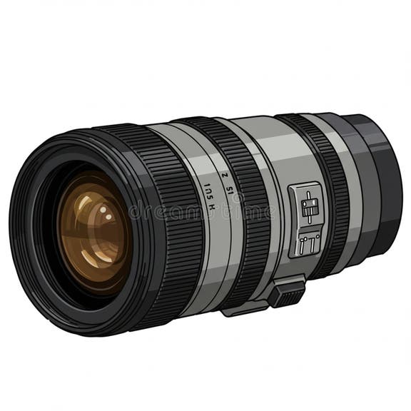 Illustration of a Camera Lens Featuring a Cylindrical Shape with ...