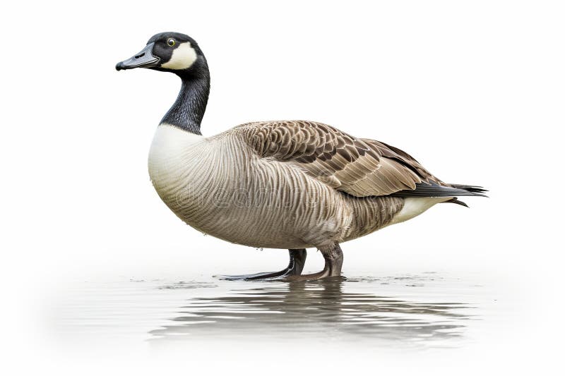Illustration of Canadian Goose in the Water on White Background ...