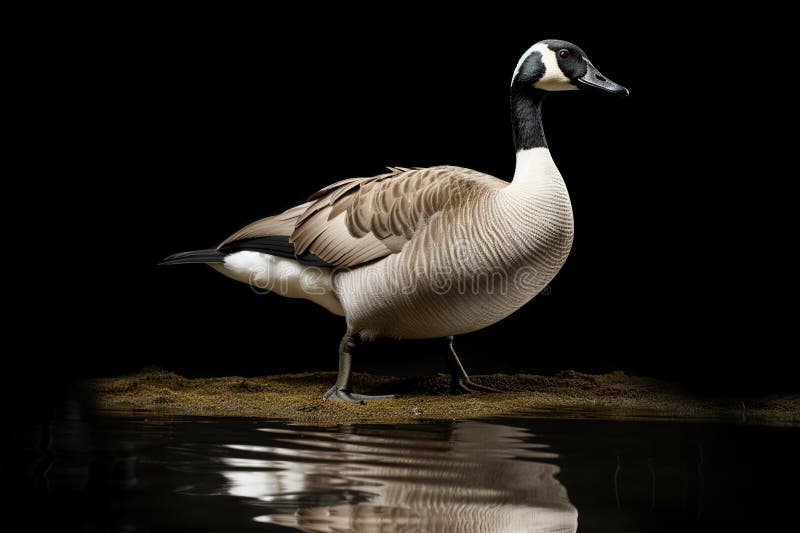 Illustration of Canadian Goose in the Water on White Background ...