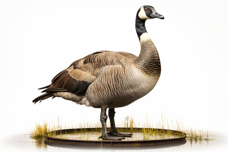 Illustration of Canadian Goose in the Water on White Background ...