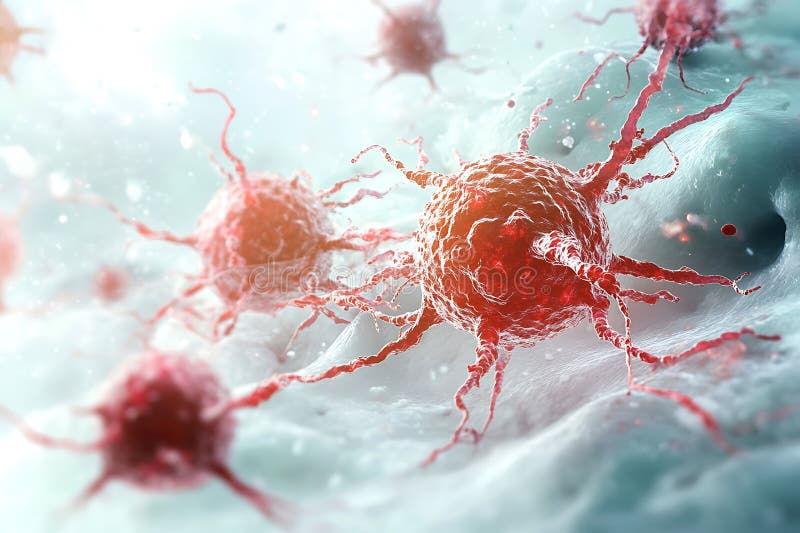 Illustration of Cancer Cell Spreading and Forming Clusters in Tissue ...