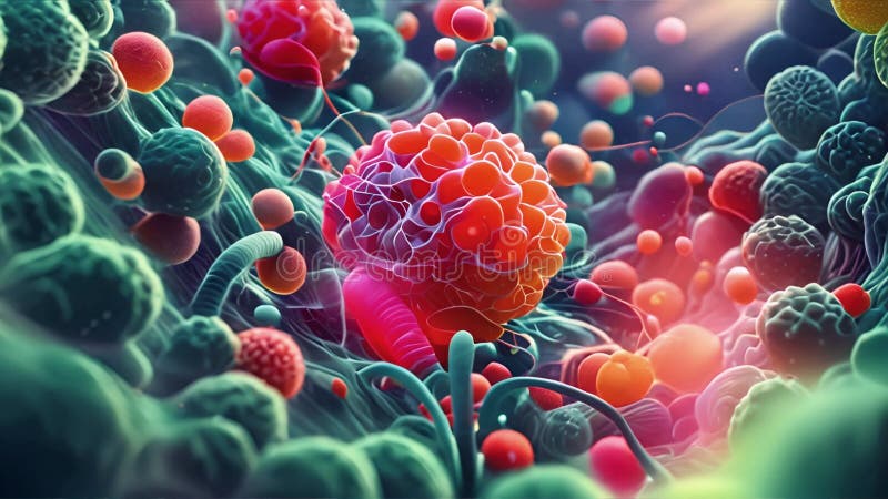 Visualization of Cancer Cells and Healthy Tissue Stock Video - Video of ...