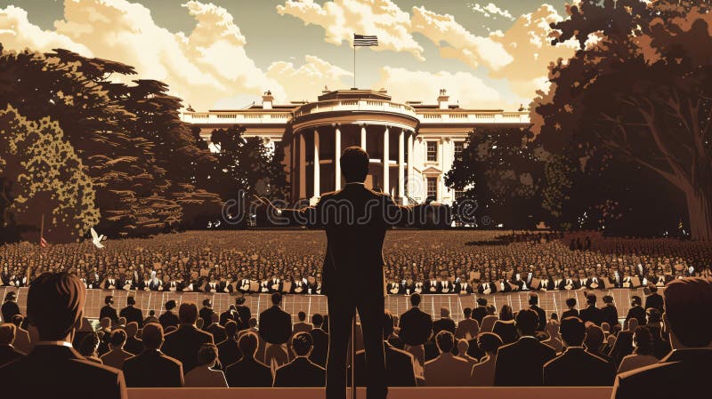 Illustration of a Candidate President Making a Speech Stock Image ...