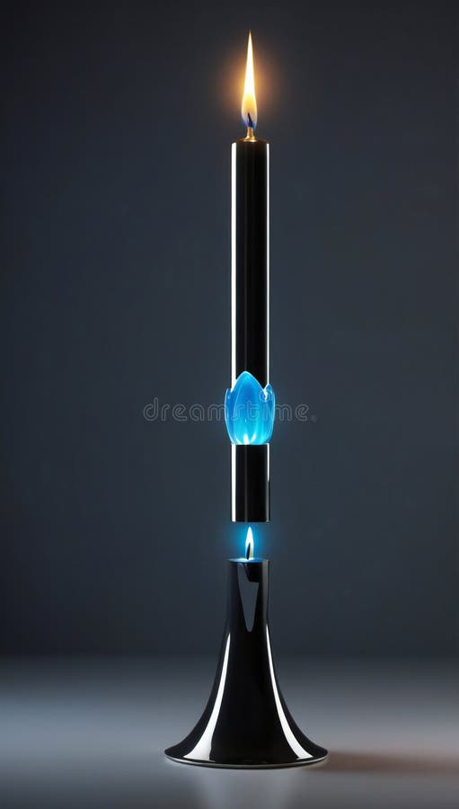 Candle in a Futuristic Holder Showcasing Innovative Design Stock ...