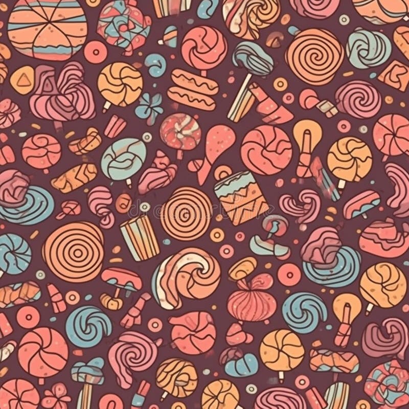 Illustration of Candy Patterns that are Randomly Arranged and Mixed ...