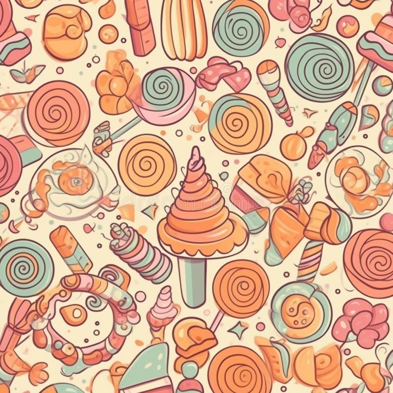 Illustration of Candy Patterns that are Randomly Arranged and Mixed ...