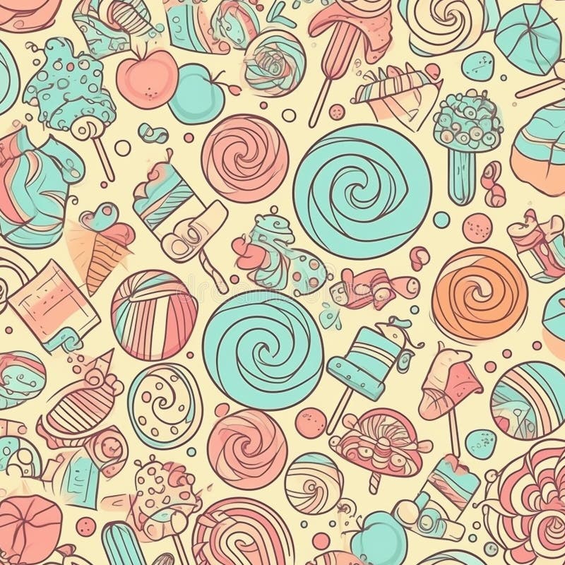 Illustration of Candy Patterns that are Randomly Arranged and Mixed ...