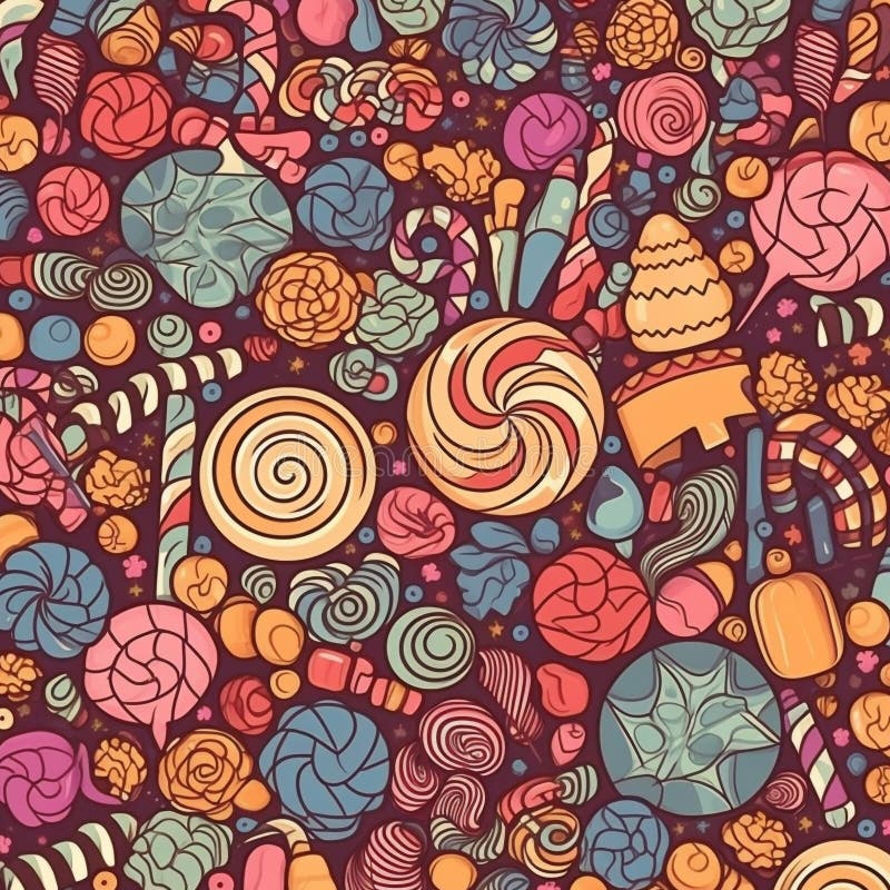 Illustration of Candy Patterns that are Randomly Arranged and Mixed ...
