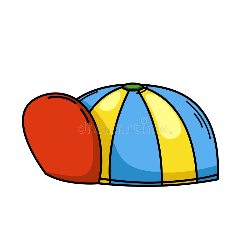 Illustration of Cap Outline White on Background Stock Vector ...