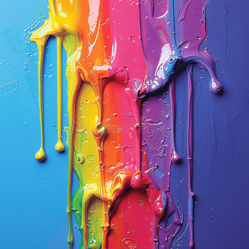 Colorful Editorial Canvas with Rainbow Flow. Stock Illustration ...