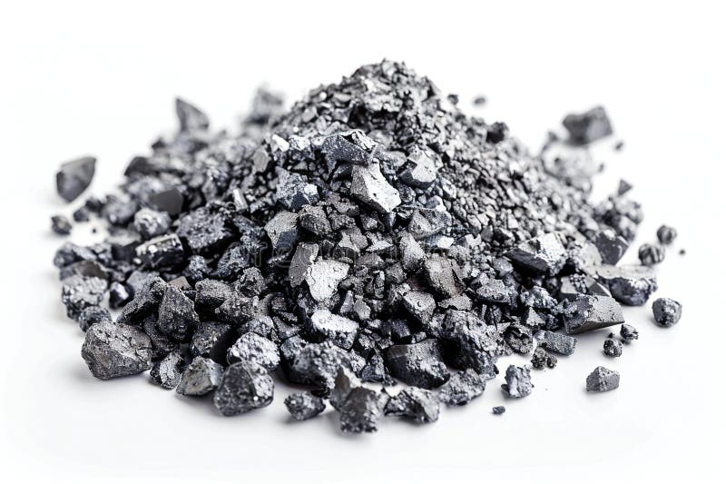 Captivating a Pile of Gray Metal Particles on a White Background, Shown ...