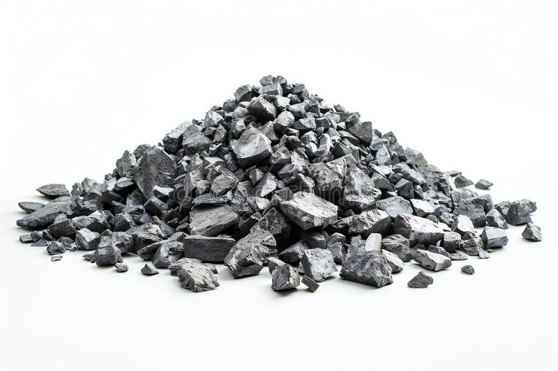 Captivating a Pile of Gray Metal Particles on a White Background, Shown ...