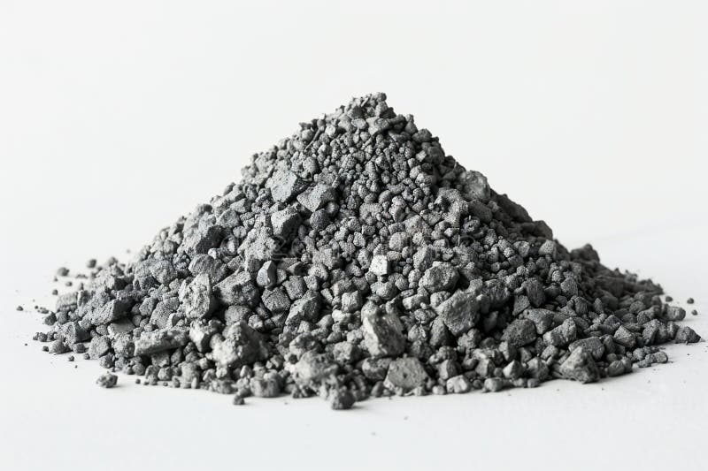Captivating a Pile of Gray Metal Particles on a White Background, Shown ...