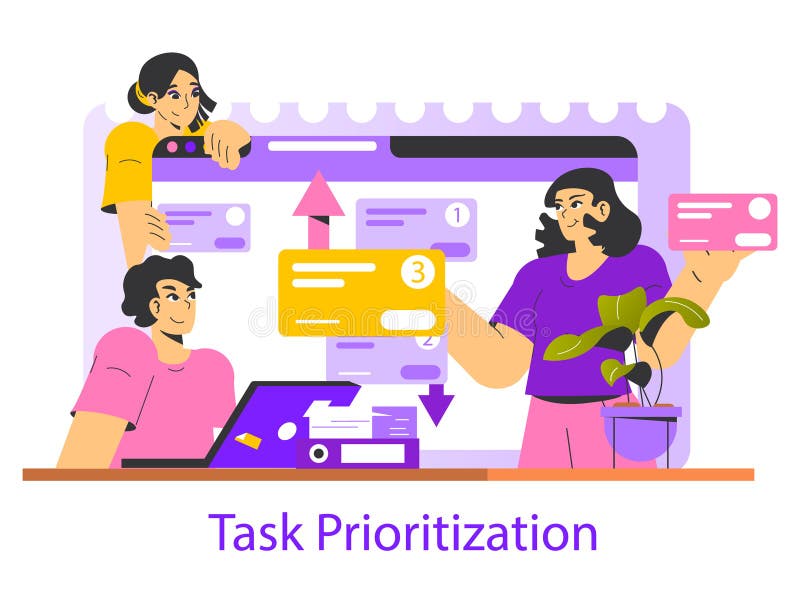 Work Focus. Flat Vector Illustration Stock Vector - Illustration of ...