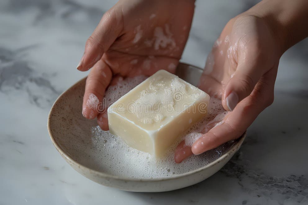 Hands Lathering with Bar Soap Stock Illustration - Illustration of ...