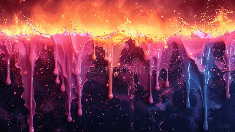 Colorful Canvas Backdrop with Dynamic Paint Drips. Stock Illustration ...