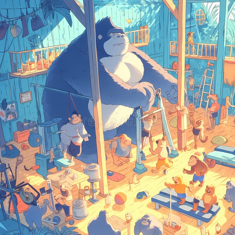 Gorilla Workout Stock Illustrations – 93 Gorilla Workout Stock ...