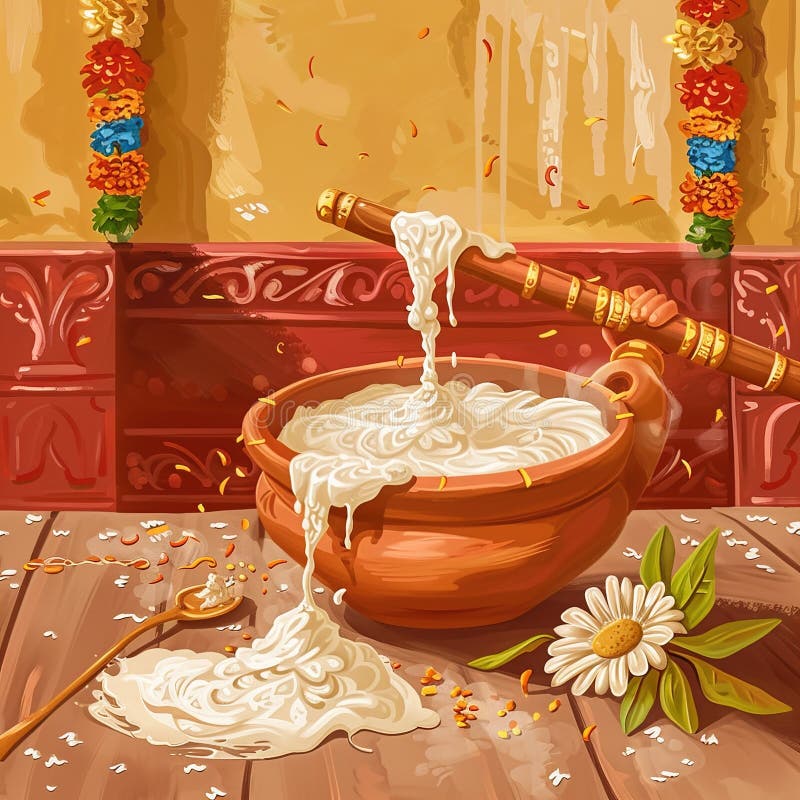 Illustration of a Captures Essence of Krishna S Makkhan Matki on the ...