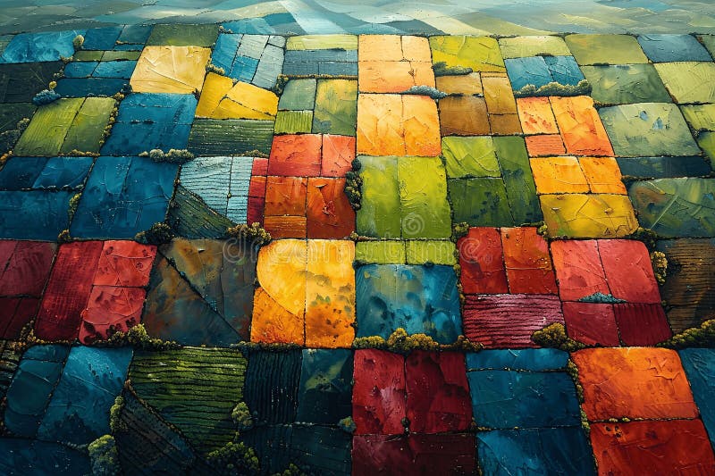 Agricultural Fields from Above Stock Illustration - Illustration of ...