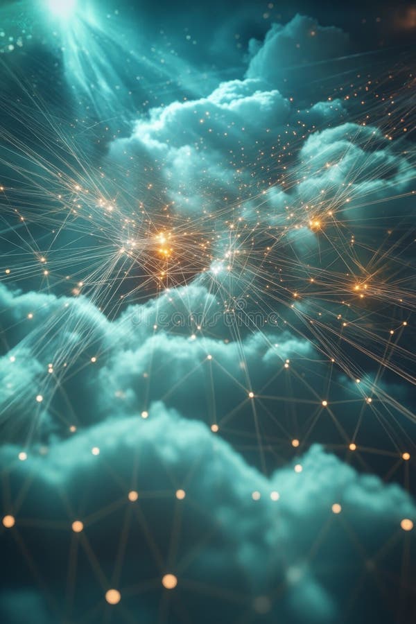 AI Network Complexity Visualization Stock Illustration - Illustration ...