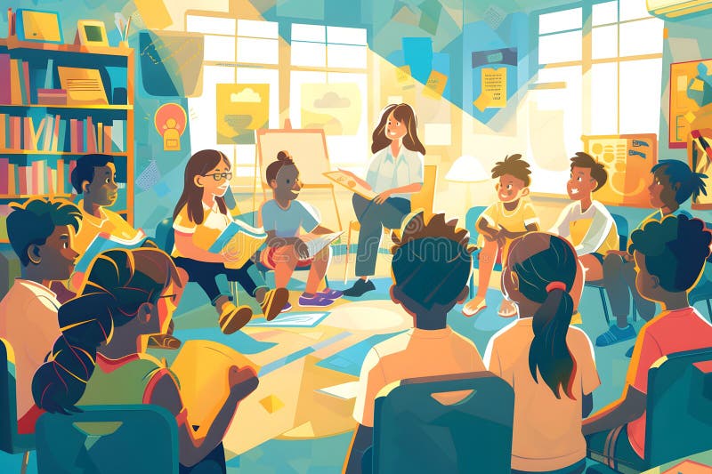 Diverse Students Engaged in a Collaborative Learning Environment Stock ...