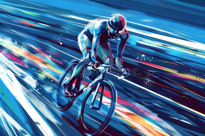 Cyclist Racing at Olympic Games Stock Illustration - Illustration of ...