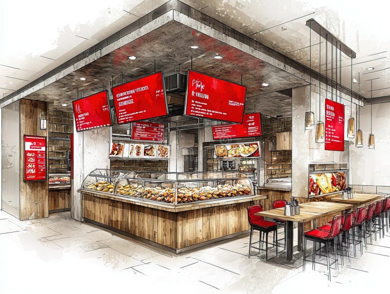 Fast Food Restaurant Interior Menu Displays Stock Photos - Free ...