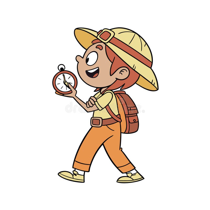 Adventurous Explorer Character Illustration Design Stock Vector ...