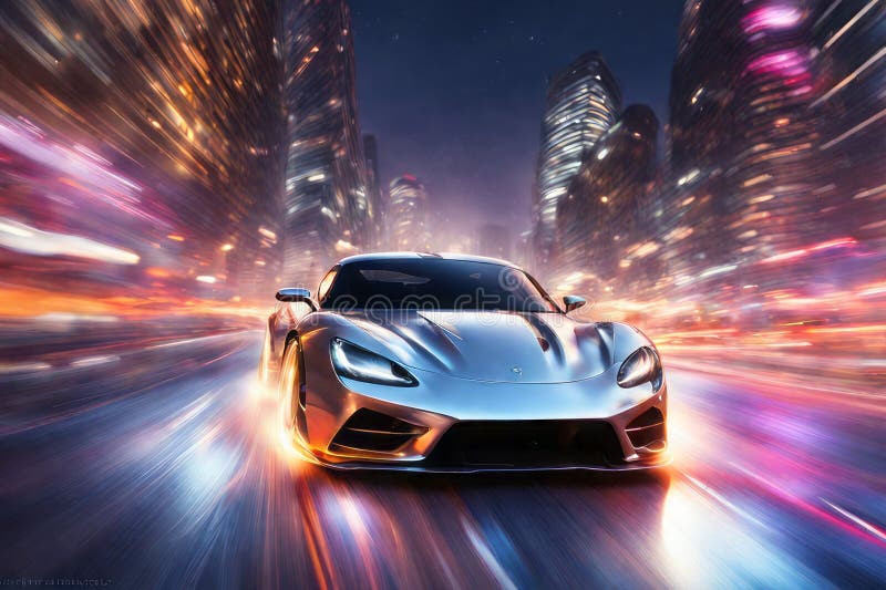 Illustration of the Car with a Lot Fast Speed Stock Photo - Image of ...