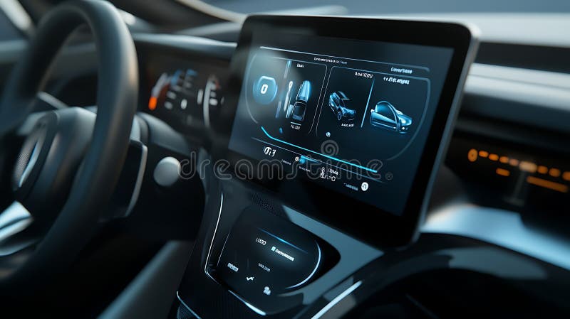 Illustration of a Car S Infotainment System with the Touchscreen ...