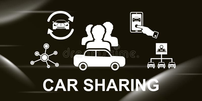 Concept of car sharing stock illustration. Illustration of network ...