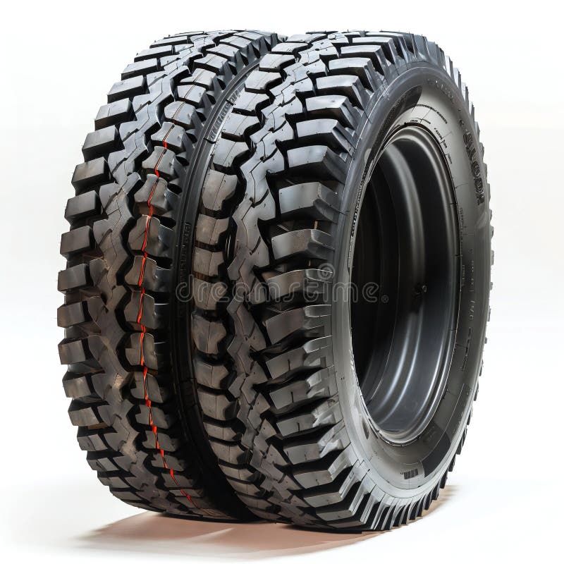 Car Tire Isolated on White Background with Clipping Path, Side View ...
