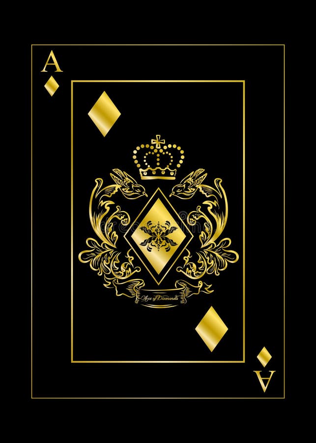 The diamonds ace gold stock vector. Illustration of casino - 114150997